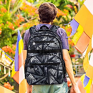 ZLYERT Laptop Backpack, 16 Inch School Bag College Bookbag, Anti Theft Daypack Bags and Lunch Bag Set, Water Resistant Backpacks for Teens Boys Men Students (Black