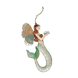 Beachcombers 7.25" Metal Angel Mermaid Ornament Multi