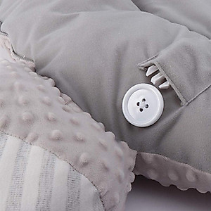 KUANDARM Grey Bear Shaped Baby Play Mat with Fitness Frame Cute Pendants Newborn Activity Centre Toddler Game Blanket