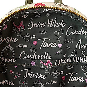 Loungefly Disney Princesses Sketch Floral All Over Print Womens Double Strap Shoulder Bag Purse