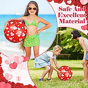 Jerify 9 Pieces Red Beach Ball 12 Inch Heart Beach Balls Pool Toys Inflatable PVC Ball Swimming Pool Balls Pool and Water Games Summer Beach Pool Party Supplies