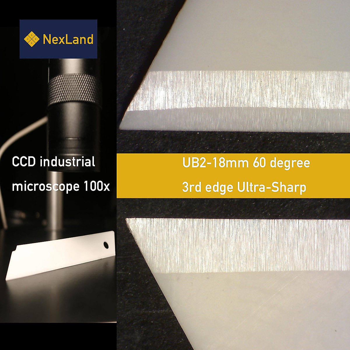 NexLand Ceramic Blade UB2-G3 Ultra-Sharp 18mm Utility Blade Snap Off Replacement Blades 4pcs