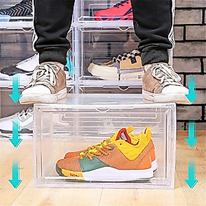 WALNUTA Clear Plastic Shoe Box with Magnetic Closure Stackable Storage Case Shoe Organizer Collection Display for Men Women (Color : A)