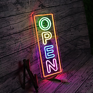 MEFFIAO LED Neon Open Sign for Business, 16.5"x 12" Adjustable Brightness Open Sign, supplied with USB and regulator provided, suitable for party bar salon coffee shop hotel wall decoration neon sign…