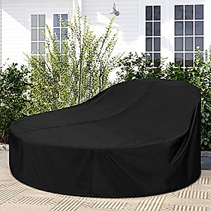 90 Inch Heavy Duty Waterproof Daybed Cover Outdoor Round Canopy Daybed Sofa Cover Patio Furnitures Cover Anti-UV Waterproof Daybed Cover Outdoor