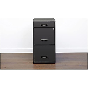 Space Solutions 3 Drawer Metal File Cabinet with Pencil Drawer Charcoal