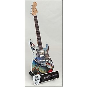 Miniature Guitar Pink Floyd The Wall w/Guitar Pick