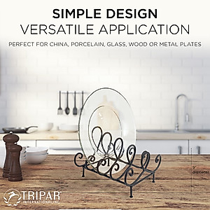 TRIPAR Baldwin 4 Place Plate Holder Kitchen Organizers and Storage