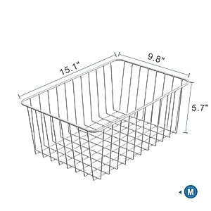 iSPECLE Upright Freezer Organizer Bins - 6 Pack Medium Stand up Freezer Baskets for 14 to 15.5 cu.ft Freezer, Easily Sort and Get Food, Air Circulation Stop Food Sliding out from Freezer, White