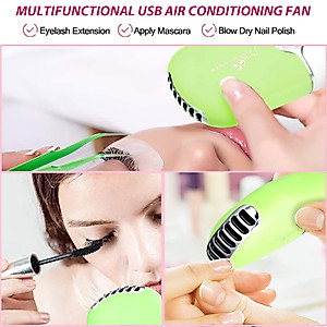 Dfsuiwk 3Piece USB Mini Portable Fans Rechargeable Handheld Lash Cleaning Kit with Facial Cleaning Brush - Perfect for Lash Extensions and Makeup Brush Cleansing