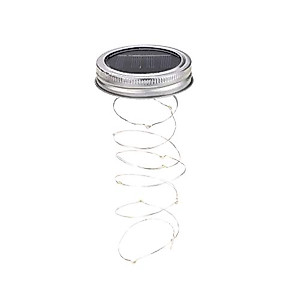 OSALADI 2M 20 LED Mason Jar Lights Solar Powered String Lights Fairy Lights for Garden Yard Home Landscape (White)