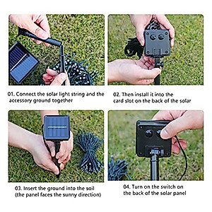 Solar String Lights, 100 LED 39ft LED String Lights Waterproof, 8 Modes, for Home Garden Patio Halloween Party Xmas Trees Decorate，Warm White，Pack of 2