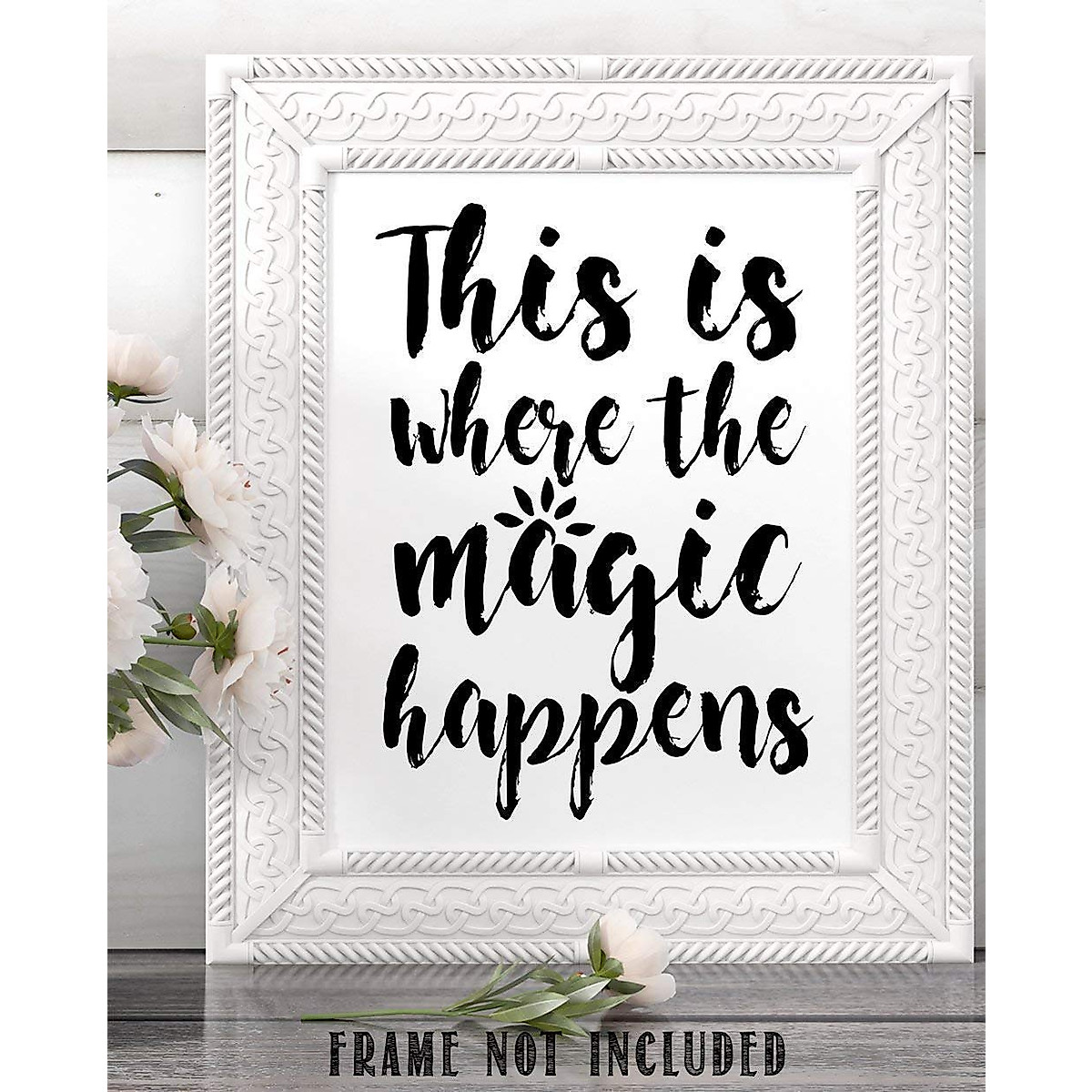 This is Where The Magic Happens - 11x14 Unframed Typography Art Print Poster - Great Bedroom Decor Under $15