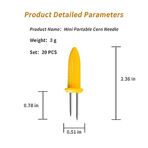 20 Pcs Stainless Steel Corn Forks,Party Camping for Home Cooking,Corn on The Cob Ham BBQ Fork