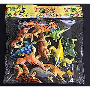 HAPTIME Plastic Assorted Mini Dinosaur Figures, Little Dinosaur Figurine, Small Dino Toy 1.5 inch - 3 inch, Great for Dino Cake Topper, Easter Eggs Filler, Pack of 12