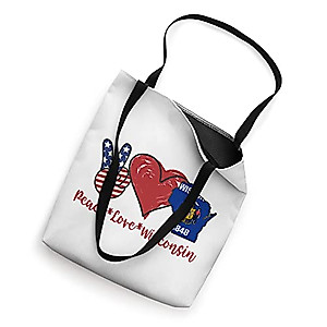 Peace Love Wisconsin Tote Bag