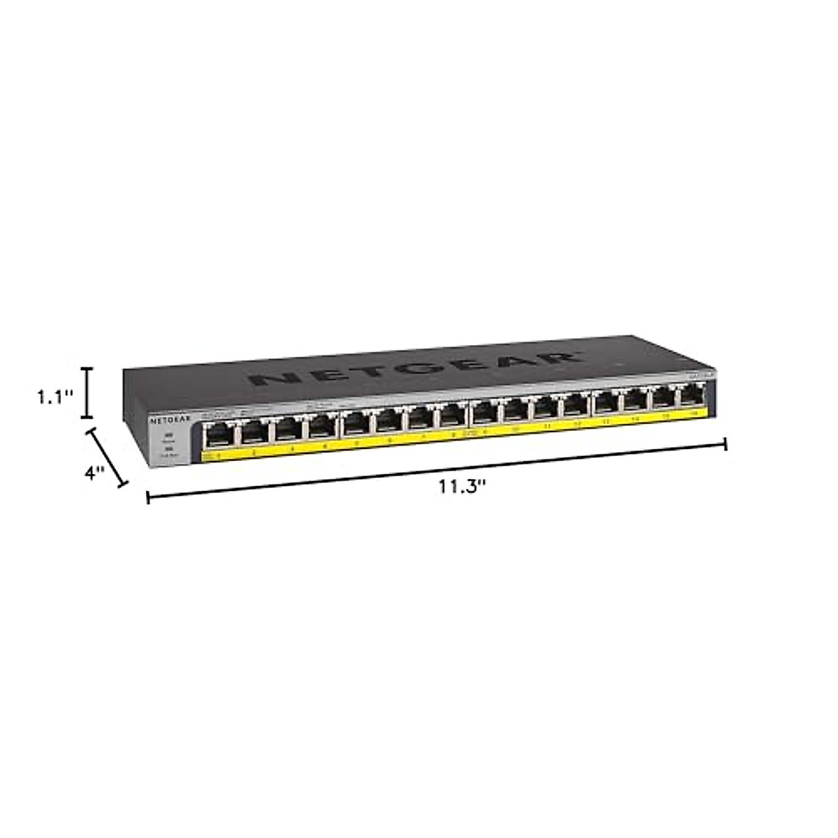 NETGEAR 16-Port Gigabit Ethernet Unmanaged PoE Switch (GS116LP) - with 16 x PoE+ @ 76W Upgradeable, Desktop, Wall Mount or Rackmount, and Limited Lifetime Protection