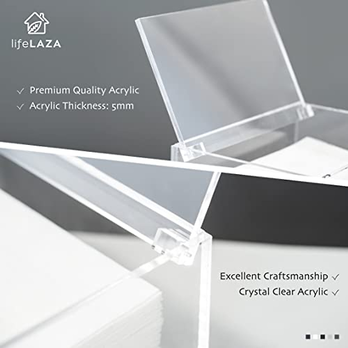 LifeLAZA Acrylic Dryer Sheet Dispenser with Hinged Lid, Clear Dryer Sheet Holder for Fabric Softener Sheets, Transparent Container Storage Box for Laundry Room Decor