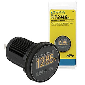 Blue Sea Systems 1733 Mini OLED DC Voltmeter, Yellow