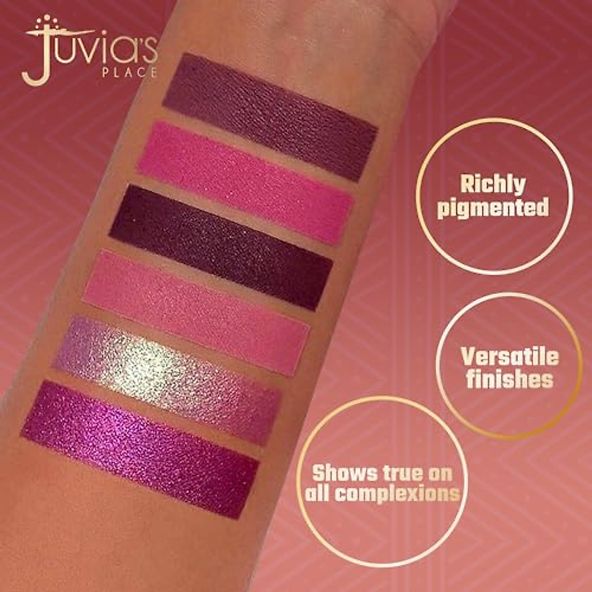 Juvia's Place Palette The Mauves - Deep Browns, Purple & Pink, Shades of 6, Nude to Light Mauves, Pressed Pigments Palette, Professional Makeup, Pigmented Pan Palette for Color & Shine