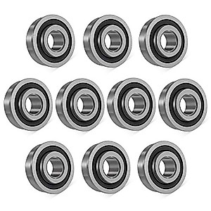 Bonbo 10Pcs Flanged Ball Bearings ID 3/4" x OD 1-3/8" for Lawn Mower, Wheelbarrows, Carts, Hand Trucks Wheel Alternative to 532009040, AM118315, AM127304, 10513, 251210 Etc, Deep Groove Ball Bearing