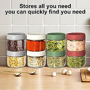 8 Pack 10oz Overnight Oats Containers With Lids, Reusable Leak Proof Wide Mouth Mason Jars For Fruit, Salad Dressing, Sauce, Cereal, Pasta, Sugar, Beans, Spice