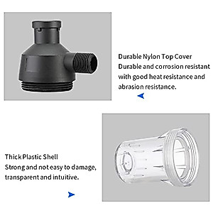 1/2" 100Mesh Sediment Filter Water Filter Up Outlet Plastic Vertical Inline Hose Filter Twist-On Pipe Strainer Raw Water Filter for City Water Well Water