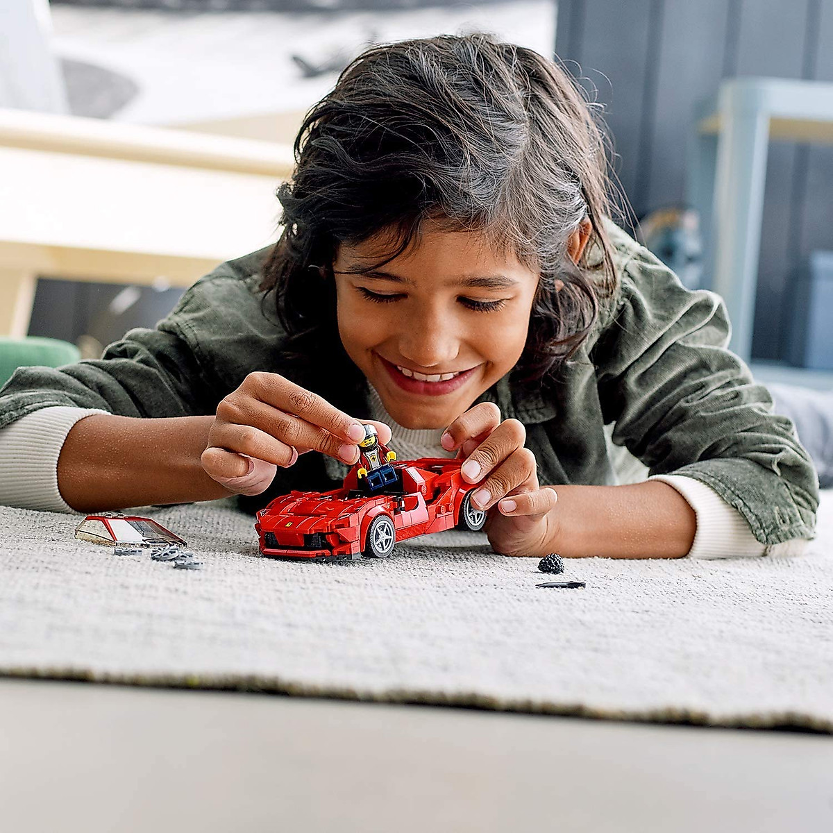 Lego 76895 Speed Champions Ferrari F8 Tributo Racer Toy, with Racing Driver Minifigure, Race Cars Building Sets, 7 years and up.