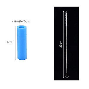 Connoworld Reusable Stainless Steel Straws Kit Tools, Includes 2 Straight Drinking Straws + 2 Bent Drinking Straws + 1 Cleaning Brush + 4 Detachable Silicone Tips Covers Purple