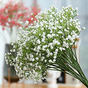 AIM & GGKK White Babys Breath Artificial Flowers for Wedding Party Decoration(5PCS)