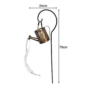carduran Solar Garden Decor Led Art Lamp Watering Can Lights Garden Lawn Lamp Waterproof Durable LED Stars Shower Garden Art Light Decoration for Home A
