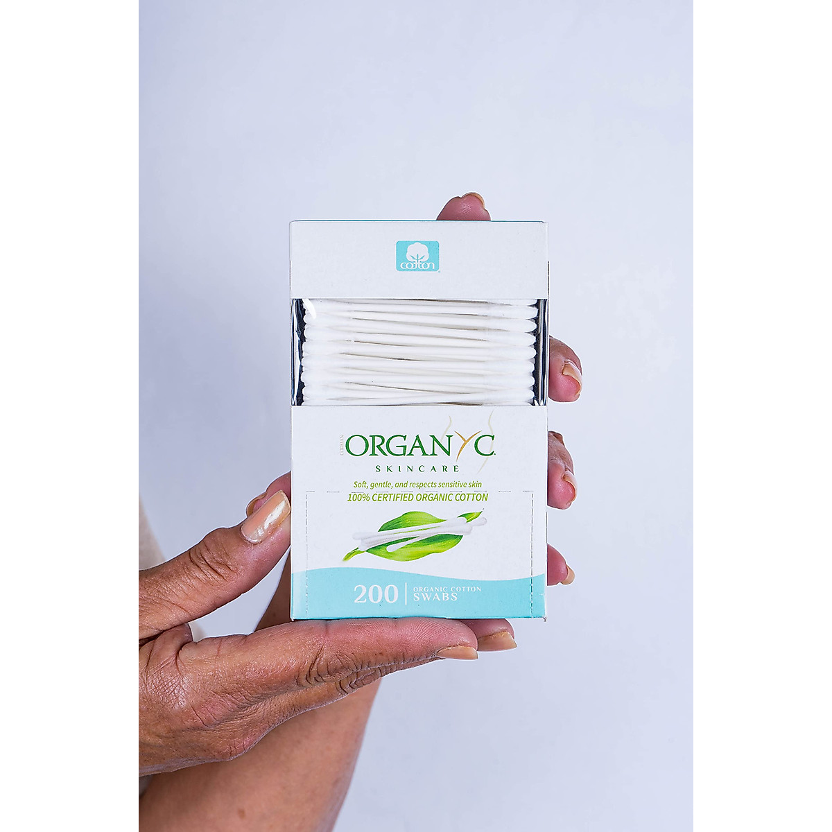 Organyc 100% Certified Organic Cotton Swabs - No Man-Made Materials, 200 Count, White