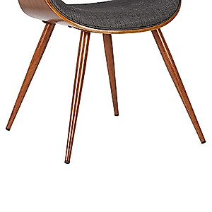 Armen Living Butterfly Dining Chair in Charcoal Fabric and Walnut Wood Finish 22D x 21W x 29H in