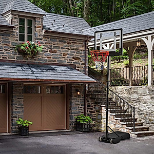 MoNiBloom Portable Basketball Hoop Goal 5ft- 7ft Adjustable-Height Stand with 33 Inch Backboard Wheels Fillable Base, Basketball Goals for Adults Indoor Outdoor Play, Black