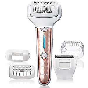 Panasonic, Cordless Shaver Epilator for Women with 5 Attachments Gentle WetDry Hair Removal for Legs Underarms Bikini Face ESEL7AP, White, 1 Count