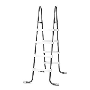 Intex Greywood Prism Frame 18' x 48" Round Above Ground Outdoor Swimming Pool Set with 1500 GPH Filter Pump, Ladder, Ground Cloth, and Pool Cover