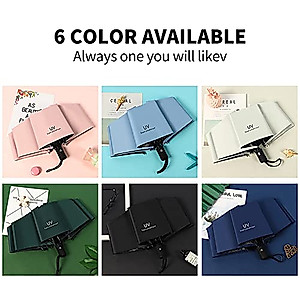 GENMAI SOEASY Travel Umbrella Windproof Folding Umbrella for Rain,Compact Umbrella for Car,Lightweight UV Protection Sun Umbrella for Men and Women,Portable Umbrella White