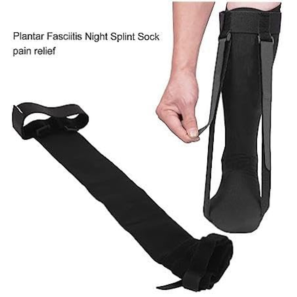 latulipo Foot Compression Sleeve with Adjustable Dual Strap Design - Plantar Fasciitis Brace for Arch Support and Night Splint Dorsiflexion Brace & Calf Stretching Sock