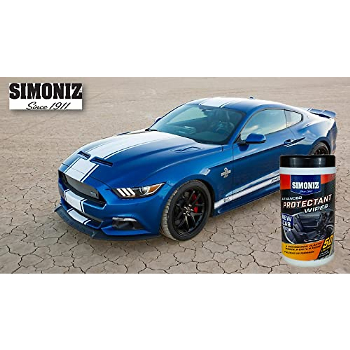 Simoniz New Car Scent Advanced UV Protectant Wipes Wipes – Interior Protectant or Most Surfaces -  Plastic, Rubber, Vinyl Dashboards, Seats, Doors & Tires -Great for Cars, Trucks, SUVs, Boats 50 Count
