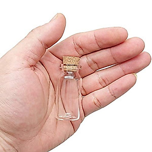 Axe Sickle 10 mL Cork Stopper Glass Bottles Mini Transparent Glass Bottles 24 Pcs.