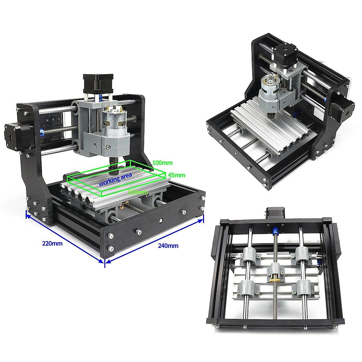 RATTMMOTOR CNC 1610 PRO 3 Axis GRBL Control DIY Mini CNC Router Machine Kit with Offline Controller and 14pcs ER11 Collets CNC Engraving Milling Machine for Cutting Wood Plastic Acrylic PVC PCB