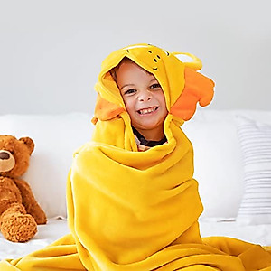 Canoogles Lion Wearable Hooded Blanket for Kids, Blanket Hoodie, Soft, Cozy Hooded Fleece Blanket, Machine Washable, 40" H x 50" W, One Size