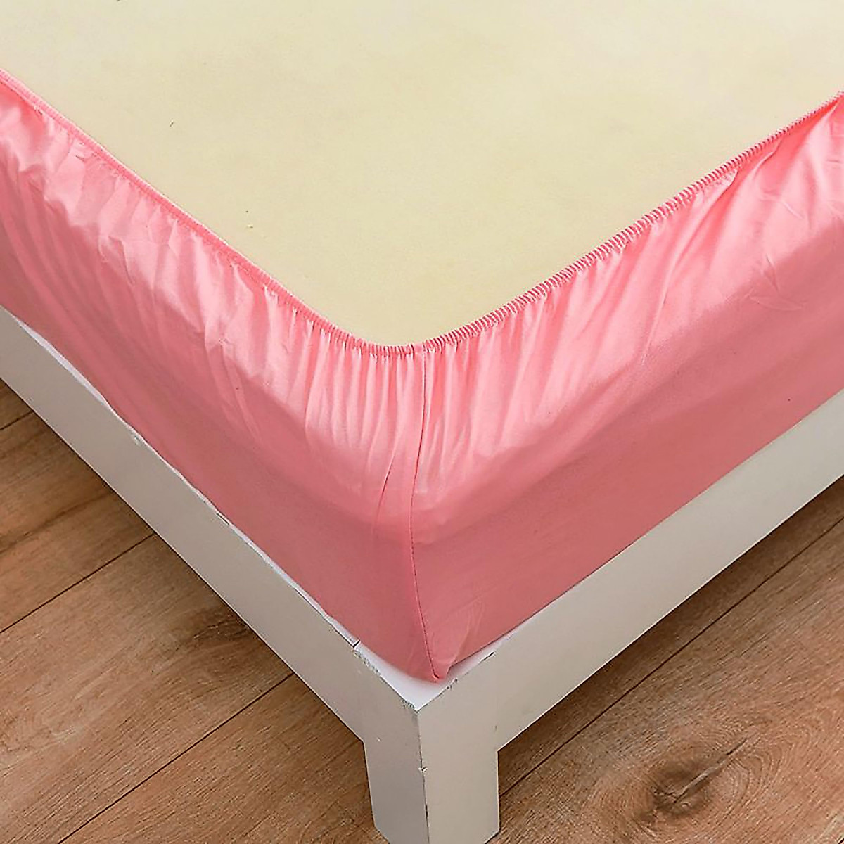 Pengcen Bedding Bed Sheet 3 Pieces Set,Pink Soft Microfiber Bedding Sheet Set,1 Bottom Fitted Sheet and 2 Pillowcases,Full Size