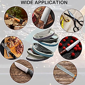 36 Pcs 1/2" x 12" Knife Sharpener Replacement Work knife Sharp Belts Kit, Sharpeners Sanding Belts Set for Work knife Sharp Knife Sharpener & Tool Sharpener, 6 Each of 80/120/240/400/1000/2500 Grits
