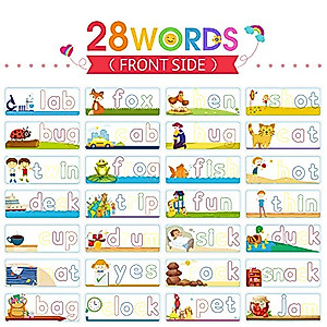 KMUYSL See & Spell Learning Educational Toys and Gift for 2 3 4 5 6 Years Old Boys and Girls - 80Pcs of CVC Word Builders, Alphabet Colors Recognition Game for Preschool Kindergarten Kids