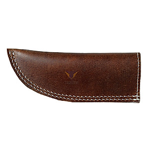 Tuzech Handmade Leather Hot Handle, Panhandle Potholder, Double Layered Stitched, Slides On/Off Easily onto Metal Skillet Grips, Essential Cookware 5.5 X 2 Inches (Brown)