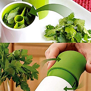 Drhob 1 pc Herb Mill Chopper Cutter Mince Stainless Steel Blades Safely New ( Color: White & Green)