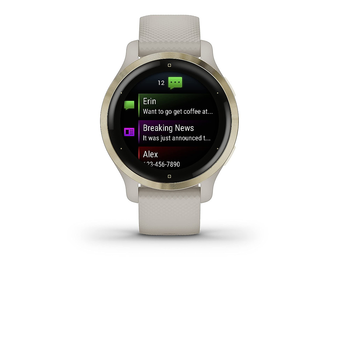 Garmin Venu 2S, Smaller-Sized GPS Smartwatch with Advanced Health Monitoring and Fitness Features, Light Gold Bezel with Tan Case and Silicone Band, (010-02429-01) (Renewed)