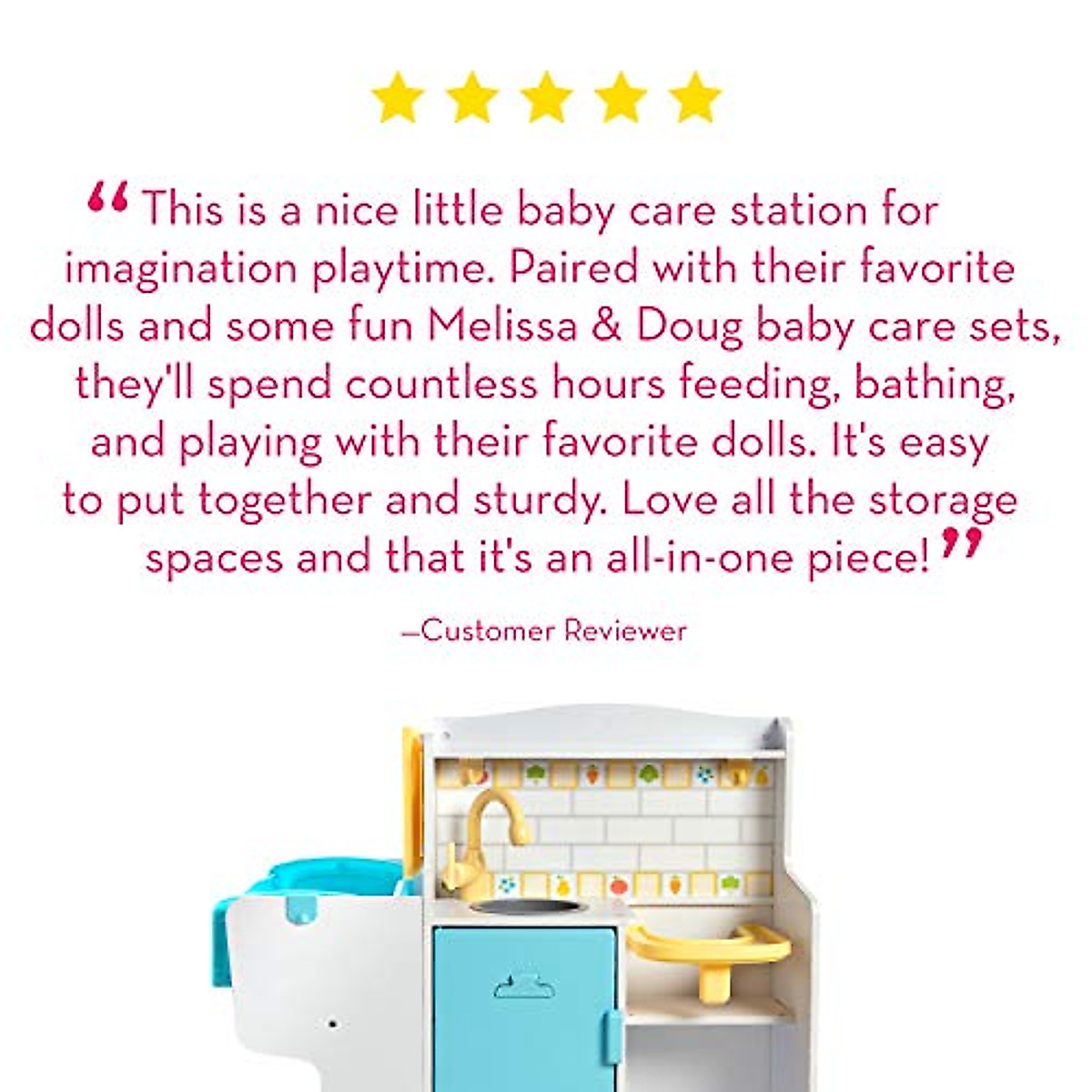 Melissa & Doug Mine to Love Baby Care Activity Center for Dolls - Kitchen, Nursery, Bathing-Changing - Pretend Play Baby Doll Accesories And Activity Center Play Set