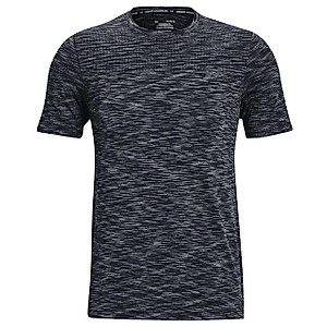 Under Armour Men's UA Seamless Short Sleeve Shirt Top Tee 1359870 (as1, Alpha, x_l, Regular, Regular, Black/Grey 012)